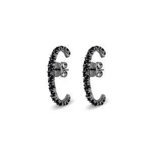 SALLY SKOUFIS Cosmic Zirconia Hoop Earrings - Black