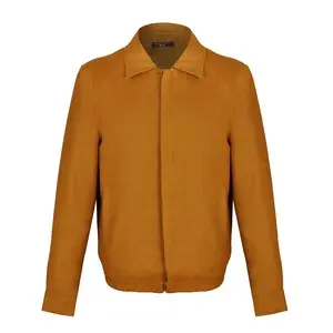 DAVID WEJ Hugo Linen Aviator Jacket - Yellow