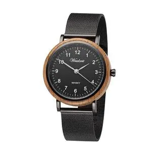WAIDZEIT Whisky Black Mesh Wristwatch - Black/brown
