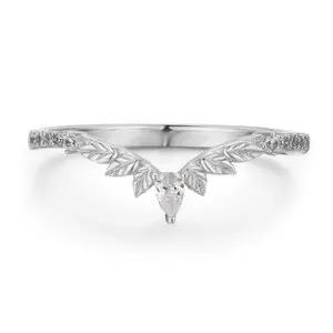 AZURA JEWELRY NEW YORK Woodland Stacking Band White Gold Vermeil - Silver