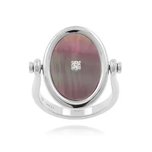 Côté Caché Mother Of Pearl Flip Mirror Ring