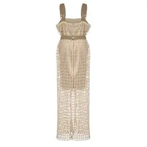 WOMEN & WOMEN Fabric Detailed Long Dress - Beige