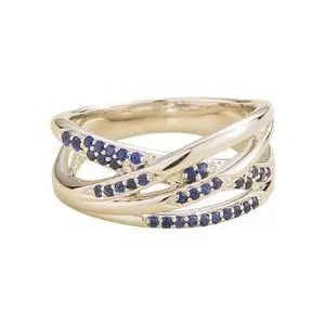 JUVETTI  Juvetti White Gold Sapphire Ring Blue/white/silver
