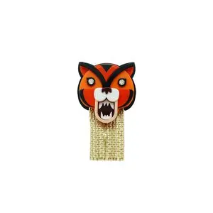 GISSA BICALHO Tiger Acrylic Brooch - Orange