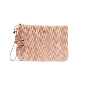 OTRERA Braided Leather Clutch - Pink