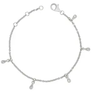LUCY QUARTERMAINE Solid Sterling Drip Bracelet With White Topaz - Silver