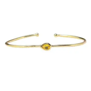 HARFI Elegant Citrine Bangle - Gold/yellow