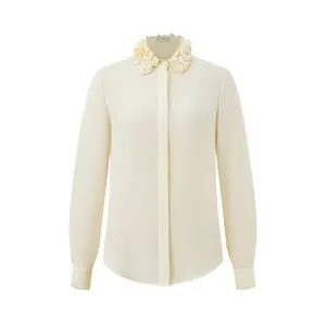 EMMA WALLACE Silk Petal Blouse - White