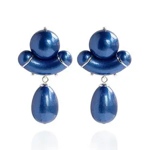 SAULE LABEL Aria Earrings In Imperial - Blue