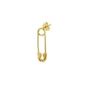 TRUE ROCKS 18 Kt Plated Safety Pin Stud Earring - Gold