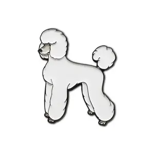MAKE HEADS TURN Poodle Dog Enamel Pin - White/black