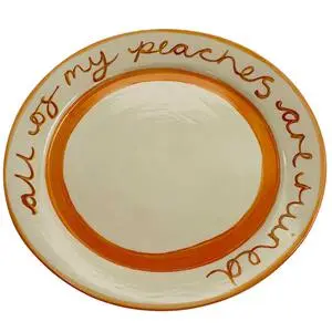 L&CLAY CERAMICS All Of My Peaches Dinner Plate - Orange