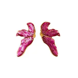 ROZ Floral Drop Earrings - Pink