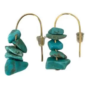 LAINE STUDIO Turquoise Stone Dangle Earrings - Blue
