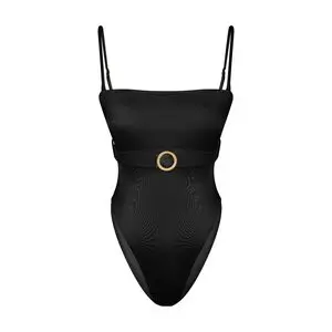 MAHOGANY COAST SWIM Dolce Belted Swimsuit - Black