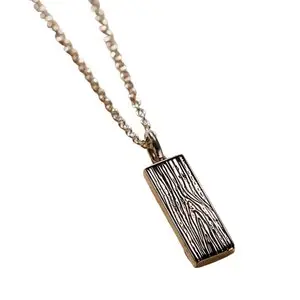 POSH TOTTY DESIGNS Sterling Touch Wood Tag Necklace - Silver