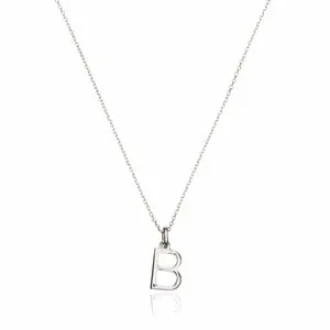 LILY & ROO Sterling Initial Charm Necklace - Silver