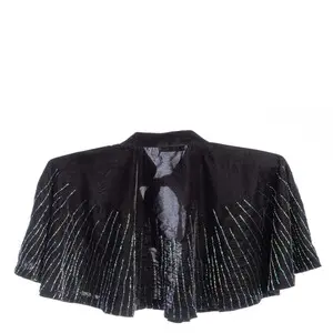 Saachi Velvet Sequin Capelet - Black