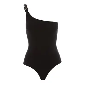 NISSA One-shoulder Bodysuit - Black