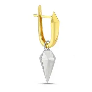 Mishka Urban Wilds Silver Pendant Mono Earring With Gold Hoop - Gold/silver