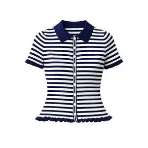 YUMI Striped Knit Top