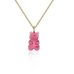 HYE JANE JEWELRY Berry Quartz Gummy Bear Pendant Necklace - Pink
