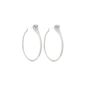 ZOË & MORGAN Snake Hoop Earrings - Silver