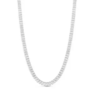 SHYMI Mini Emerald Bezel-set Statement Tennis Necklace - Silver