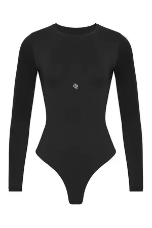 GOD SAVE QUEENS Second Skin Long Sleeve Bodysuit - Black