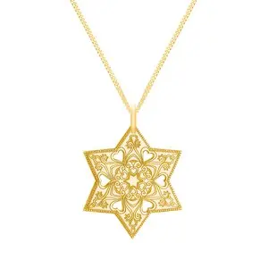 CARTERGORE Medium Mandala Star Pendant Necklace - Gold
