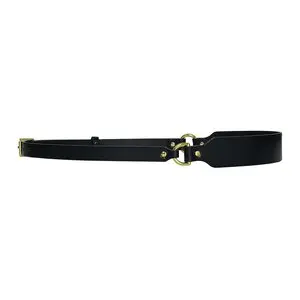 HAUTE CUIR Slim Leather Harness Belt - Black