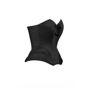 BENEDETTO Sculptural Corset With Flower Brooch - Black