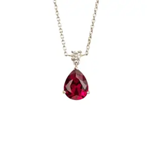 JUVETTI  Juvetti Ori Ruby And Diamond Pendant Necklace In White Gold White/red/silver