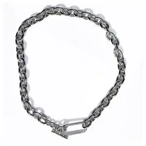 FV JEWELLERY Grande Chain Fob Necklace - Silver