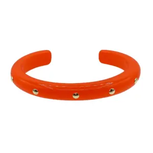 MICHAEL NASH JEWELRY Resin Cuff With Gold Studs - Orange