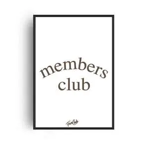 FANCLUB Neutrals Members Club Giclee Art Print A2 - Brown