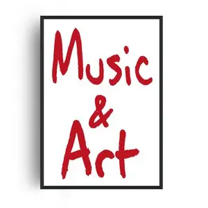 FANCLUB Music And Art Playful Creative Quote Art Print - Red