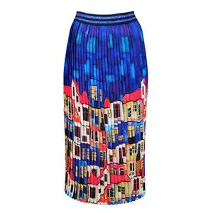 LALIPOP DESIGN Printed Pleated Maxi Skirt