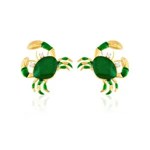 MILOU JEWELRY Crab Earrings Green