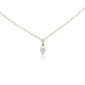 KIRI & BELLE Mini Florence Pearl Pendant Necklace - Gold