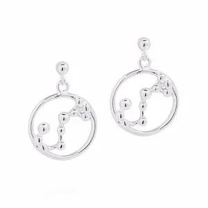 YASMIN EVERLEY JEWELLERY Scorpio Astrology Drop Stud Earrings - Silver