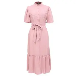 SMART AND JOY Tiered Ruffle Tea Dress