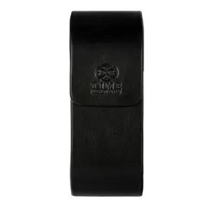 TIME RESISTANCE Hard Shell Leather Eyeglasses Cover - Black