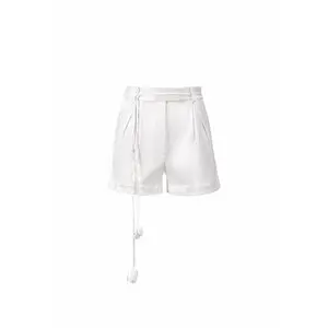 LITA COUTURE Satin Viscose Shorts With Rosettes