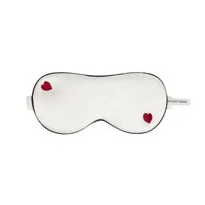 Not Just Pajama Little Heart Silk Sleeping Eye Mask - White