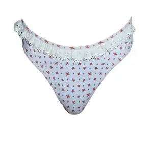 FARAH LINA Floral Print Bikini Bottom - Green/red