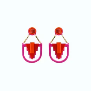 GISSA BICALHO Acrylic Arrow Dangle Earrings - Red/yellow