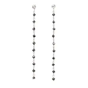 RAHUL'S JEWELS Black Diamond Drop Earrings - Black/white