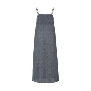 THE SUMMER EDIT Luxe Linen Bandeau Midaxi Dress - Blue