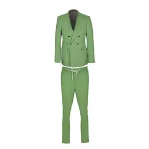 DAVID WEJ Hugo Linen Double Breasted Suit Emerald
